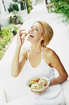 Women Laughing Alone With Salad | The Museum of Ridiculously ...