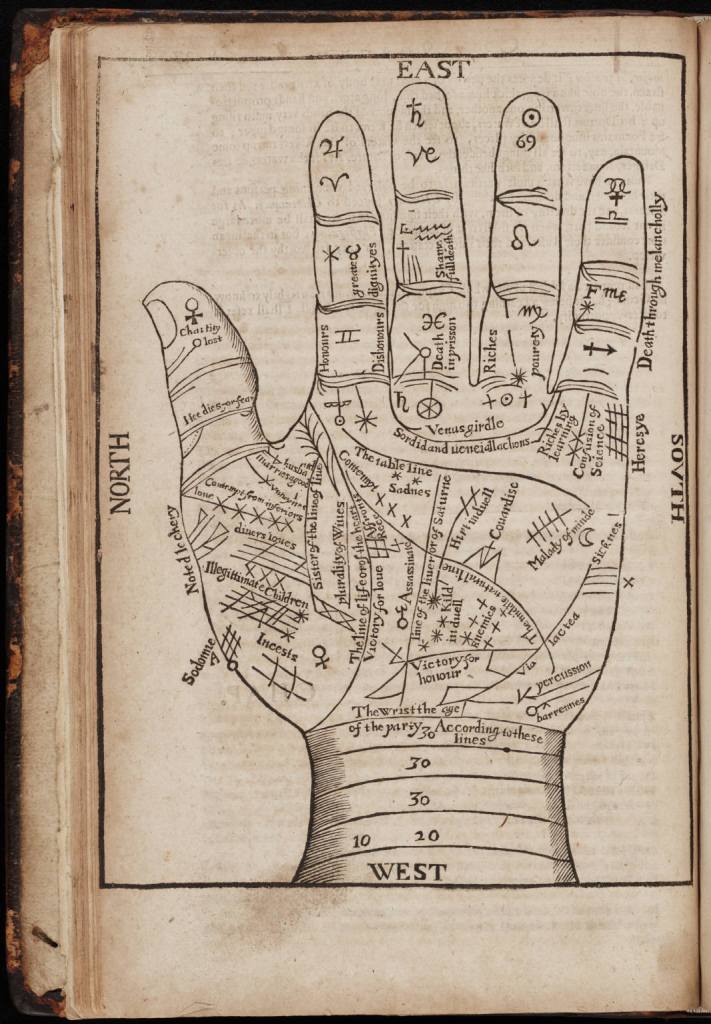 17th century palm-reading chart | The Museum of Ridiculously ...