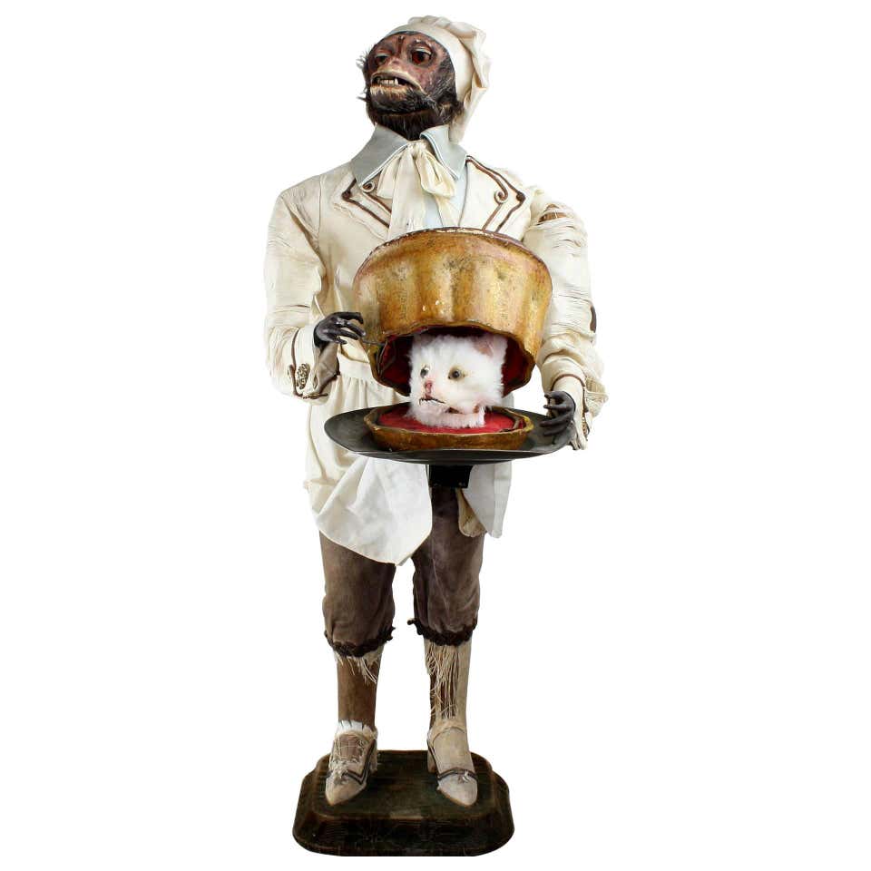 Monkey automaton with a severed cat head | The Museum of Ridiculously ...